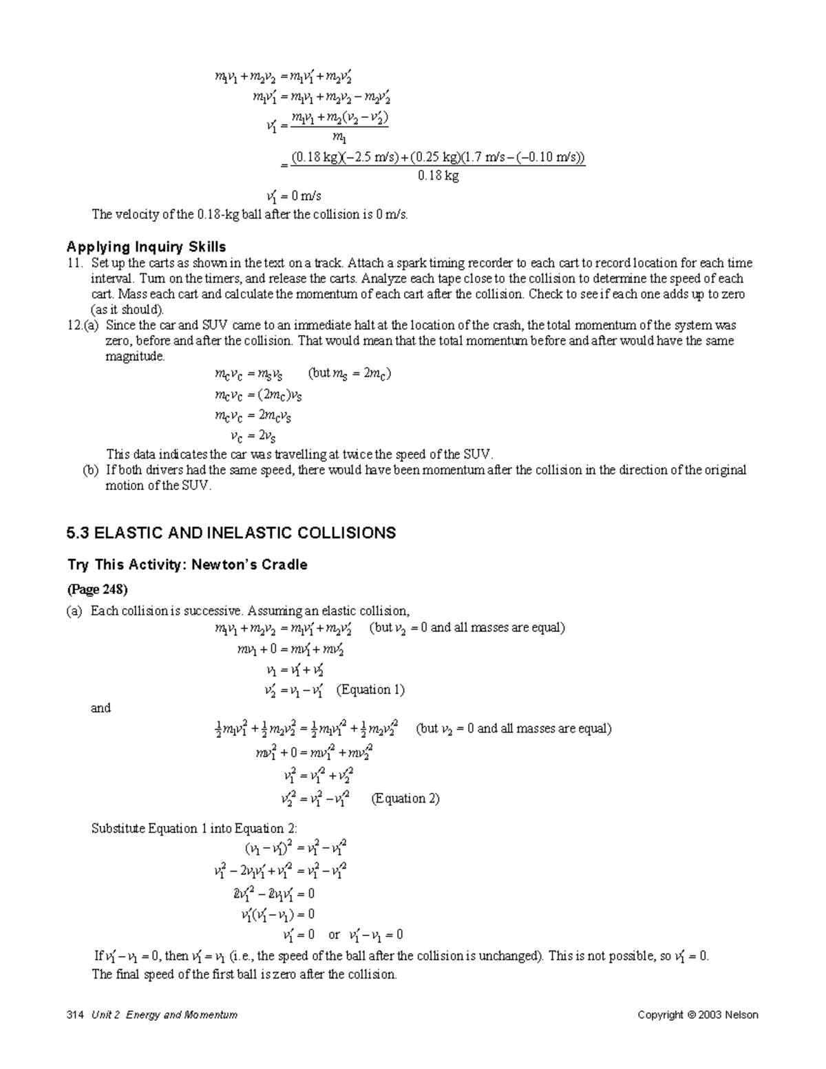 5-3 - Nelson 12U Chapter 5.3 elastic energy solutions - 314 Unit 2 ...