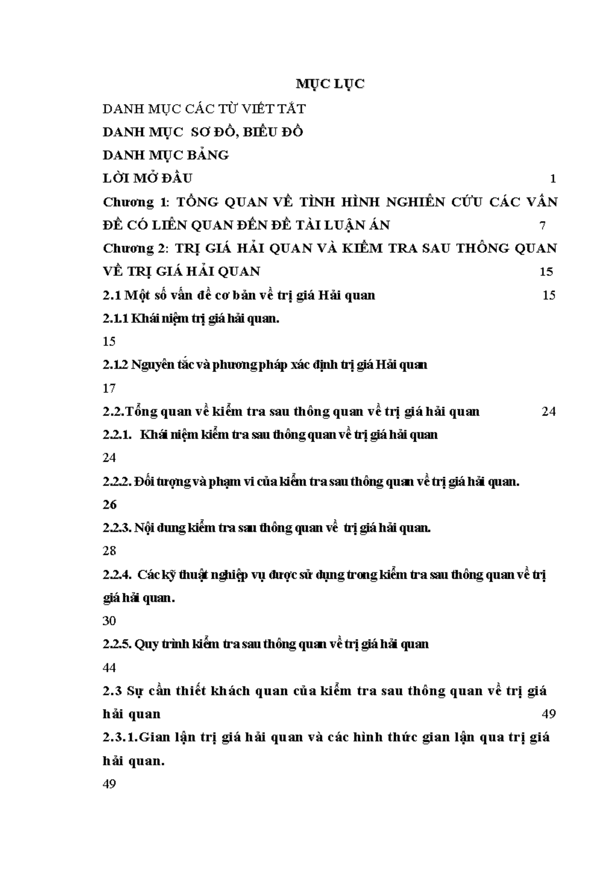 LA02 213 Kim tra sau thong quan v tr - MỤC LỤCMỤC LỤC DANH MỤC CÁC TỪ VIẾT TẮT DANH MỤC SƠ ĐỒ ...