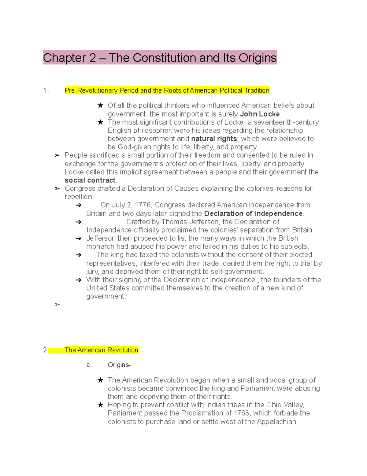 Chapter 2 – The Constitution and It’s Origins - Chapter 2 – The ...