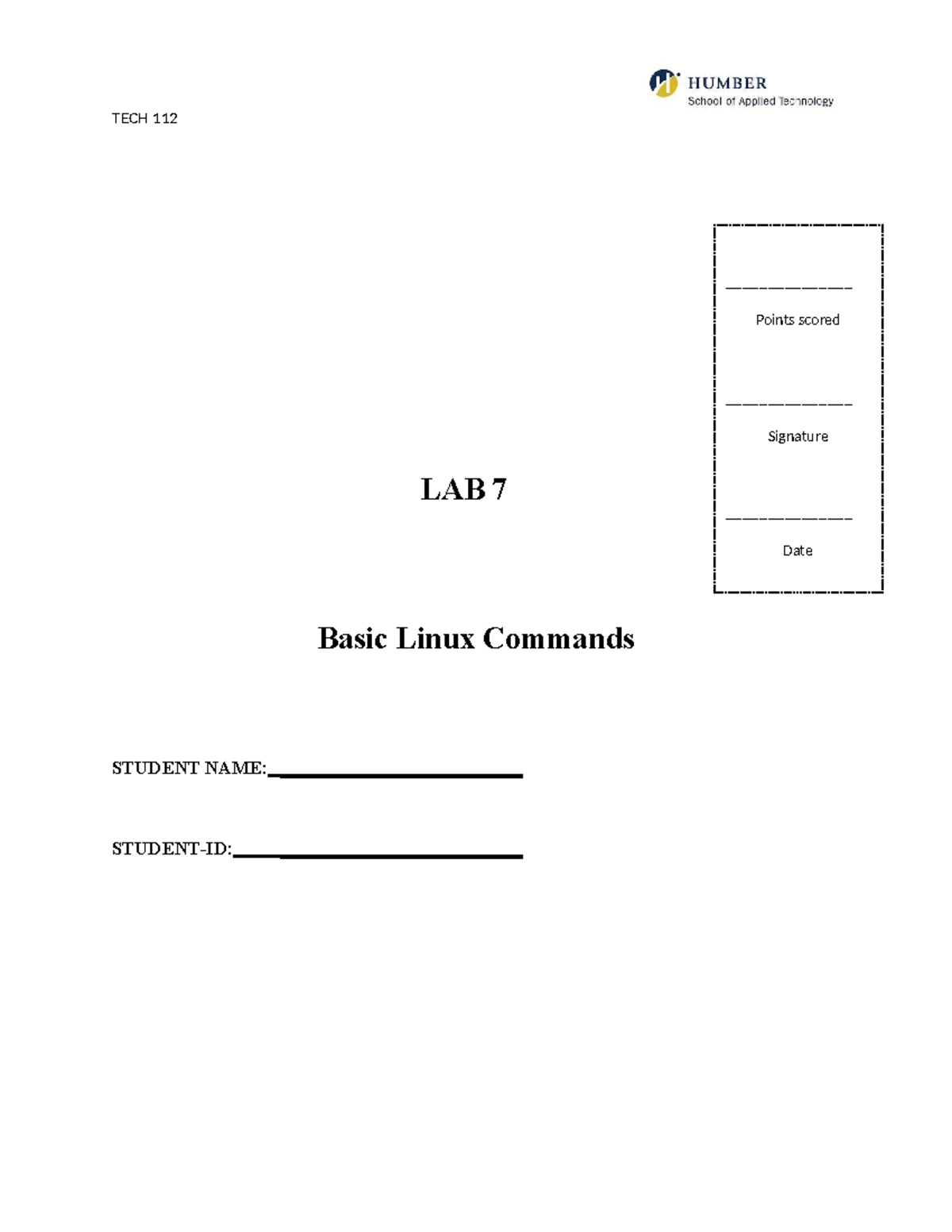 LAB 7 Basic commands 11 - LAB 7 Basic Linux Commands STUDENT NAME ...