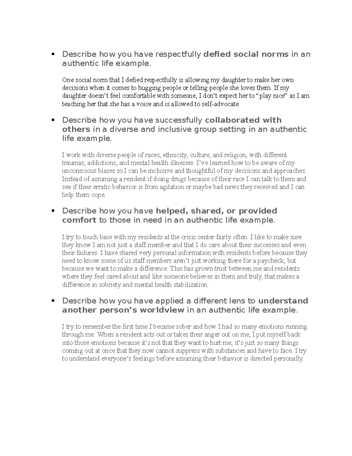 Theory Socpersmod 8 - ... - Describe how you have respectfully defied ...