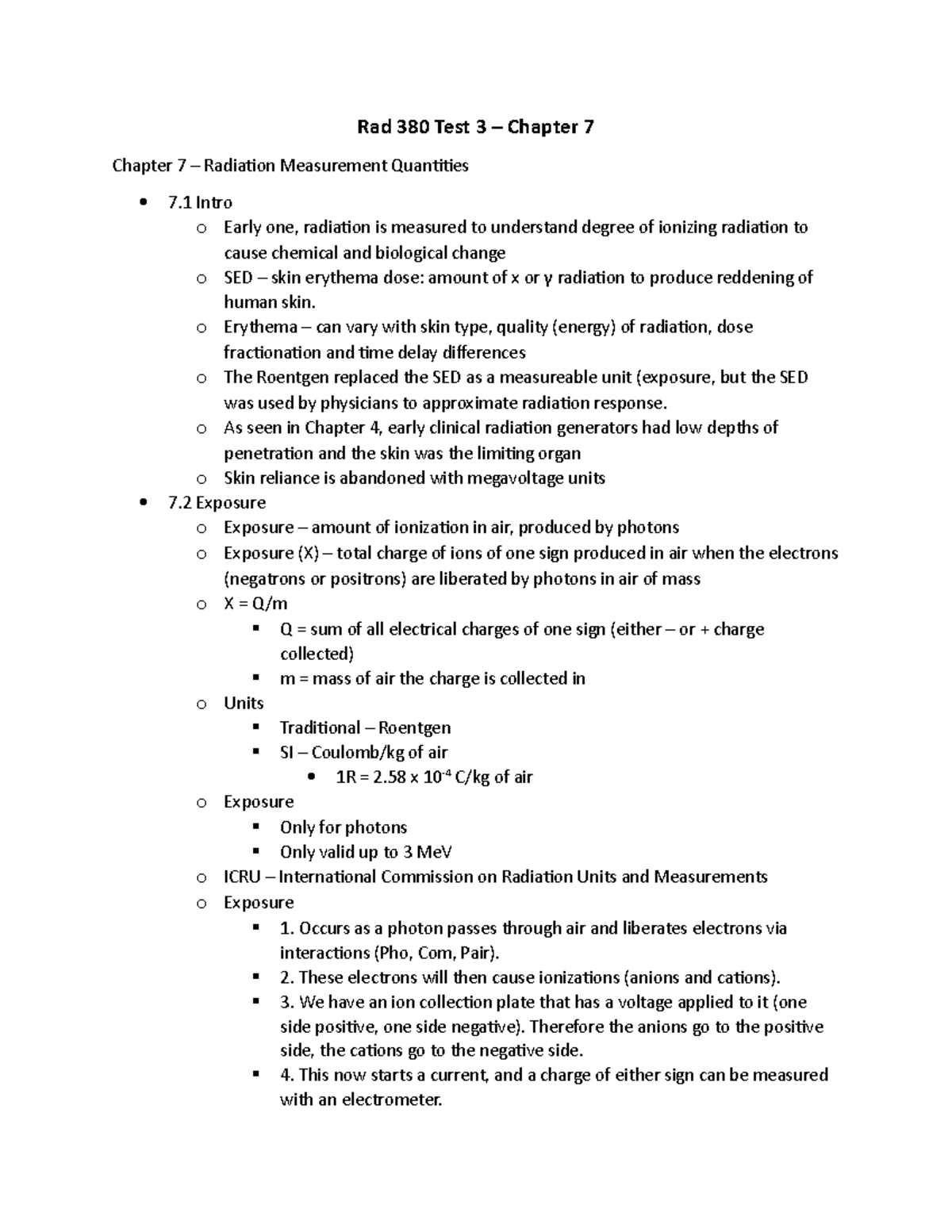 Rad 380 Chapter 7 Radiation Measurements and Quantities - Rad 380 Test ...