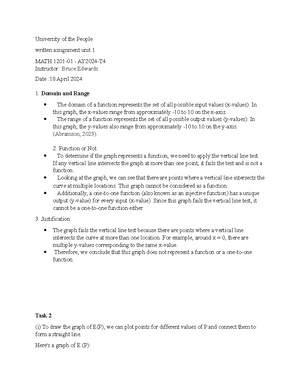 Algebra Math 1201 assignment unit 3 - Math 1201 assignment unit 3 1 ...