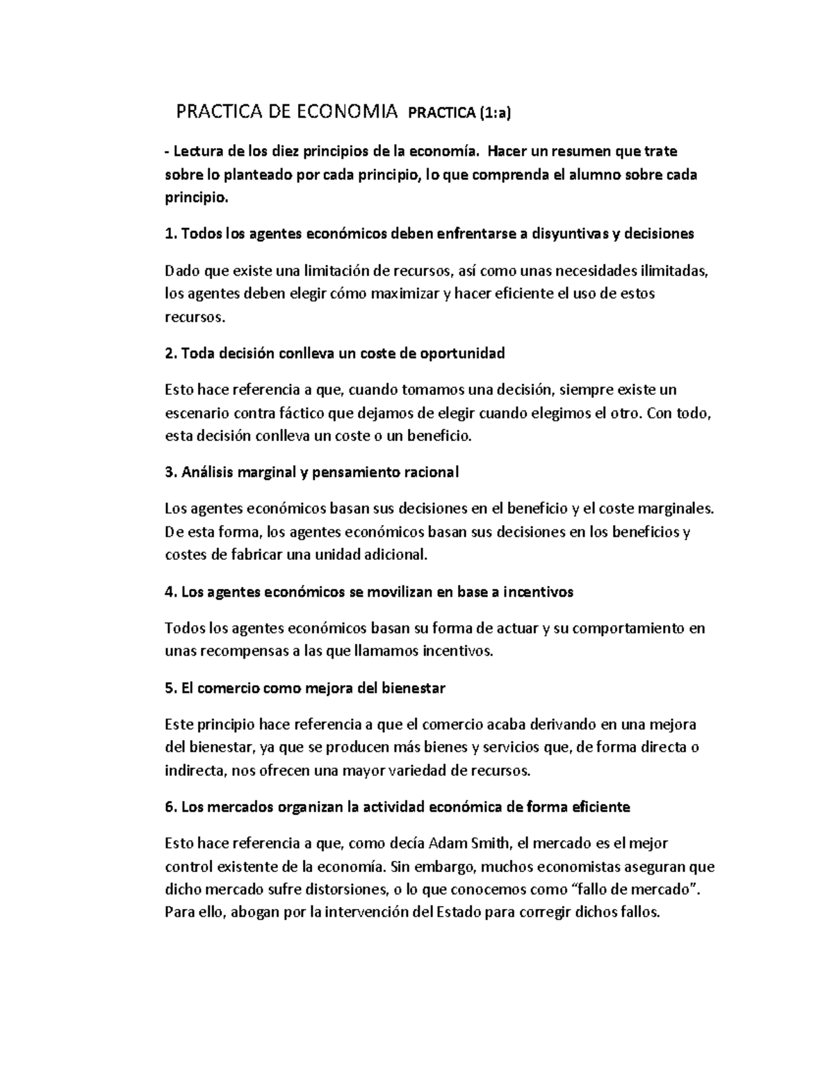 Practica DE Economia numero 1 - PRACTICA DE ECONOMIA PRACTICA (1:a ...