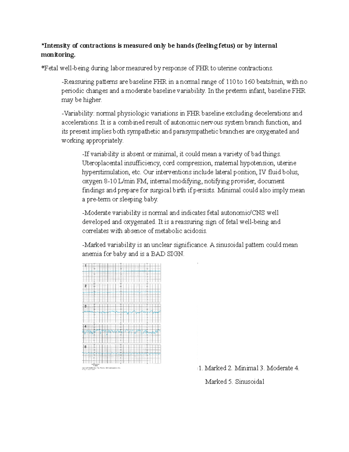 NRSE 4570 SG 1 PART 22 - STUDY GUIDE - *Intensity of contractions is ...