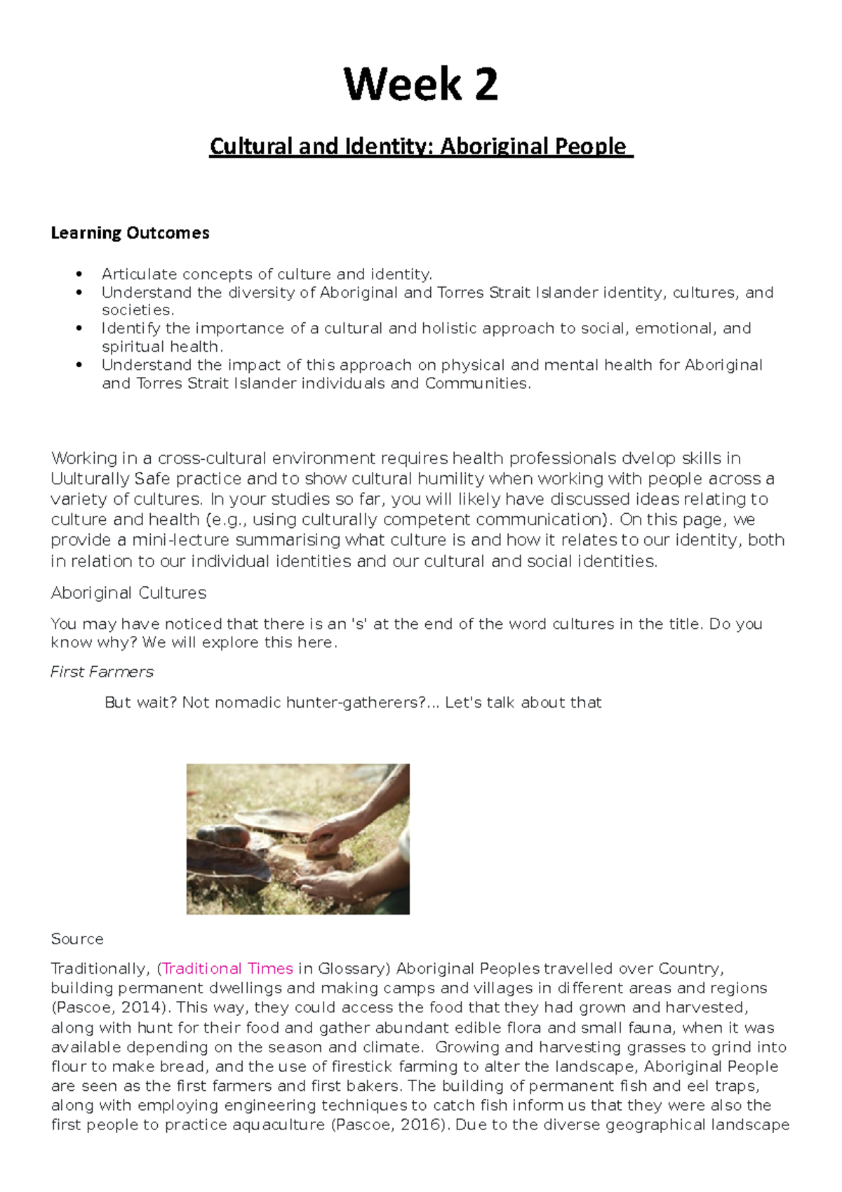 Week 2 - Indigenous Health - Week 2 Cultural and Identity: Aboriginal ...