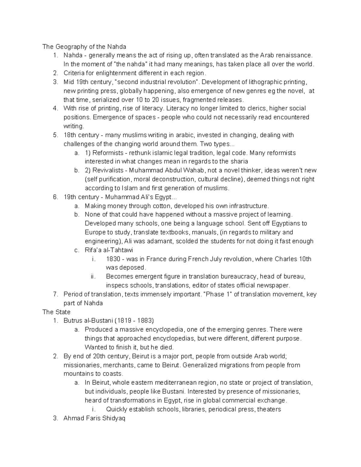 Lecture 6: The Nahda - The Geography of the Nahda 1. Nahda - generally ...