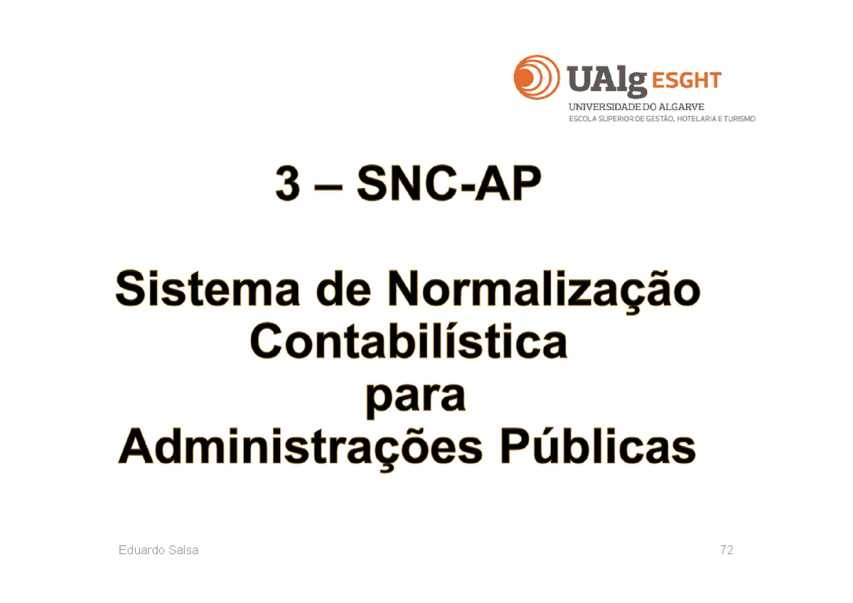Parte III - SNC-AP - Contabilidade Publica - Ualg - Studocu
