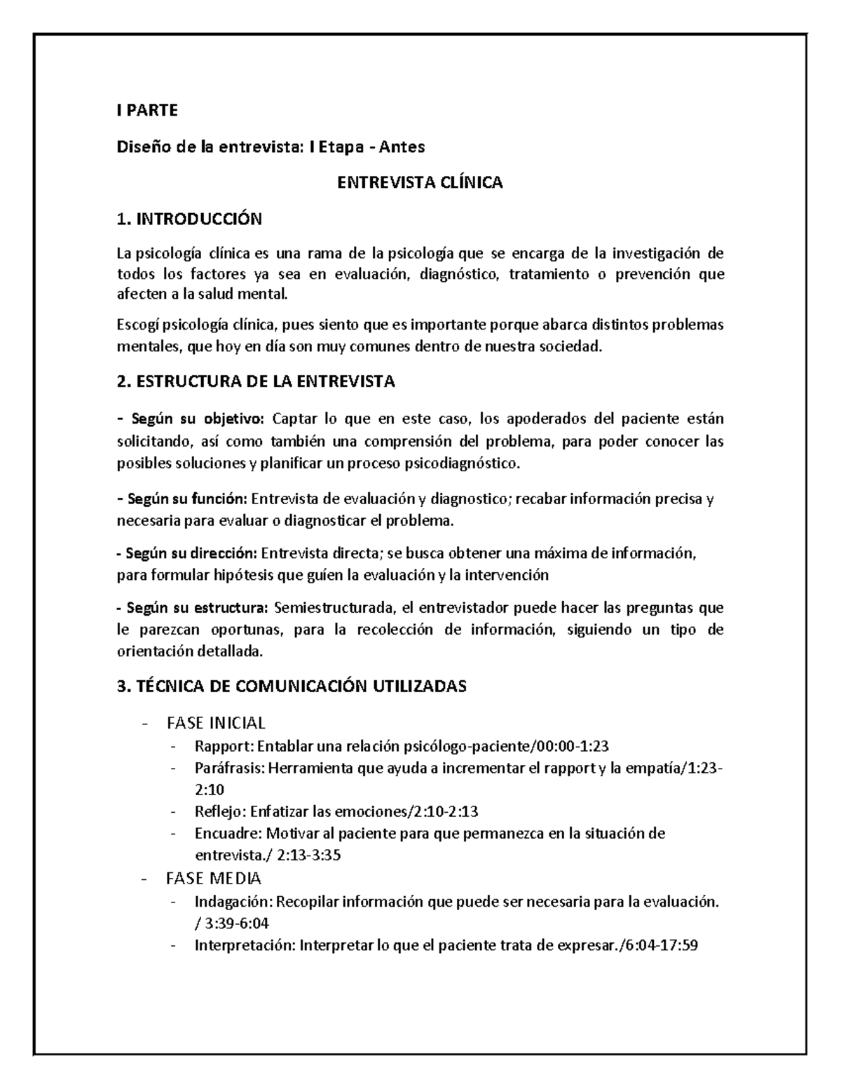 La entrevista clínica es el proceso de comunicación que se produce ...