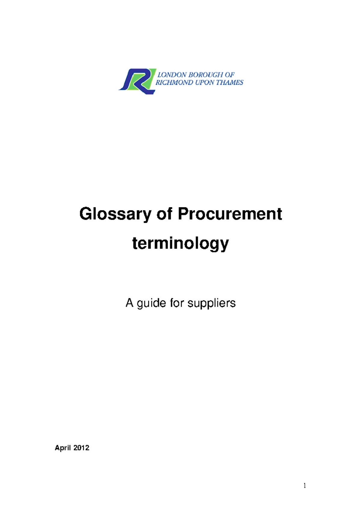 Glossary of procurement terminology - Marketing Management - AME ...