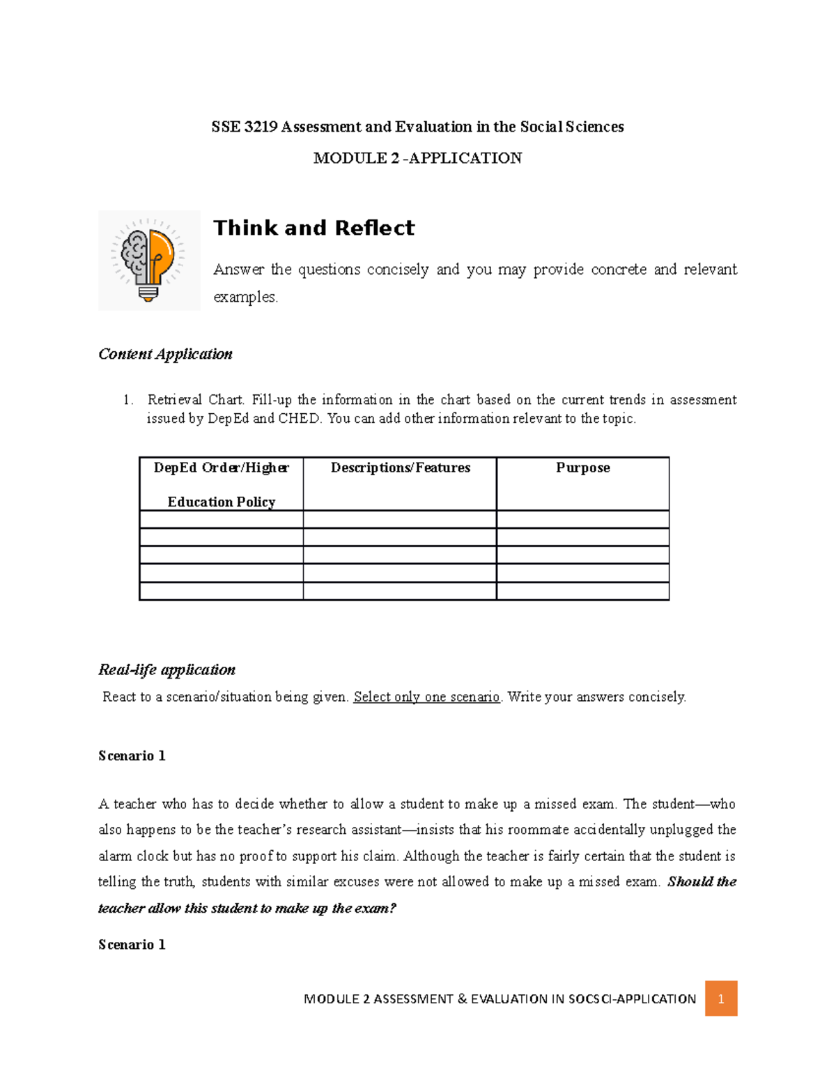 Application M2 - Lesson Plan - SSE 3219 Assessment and Evaluation in ...
