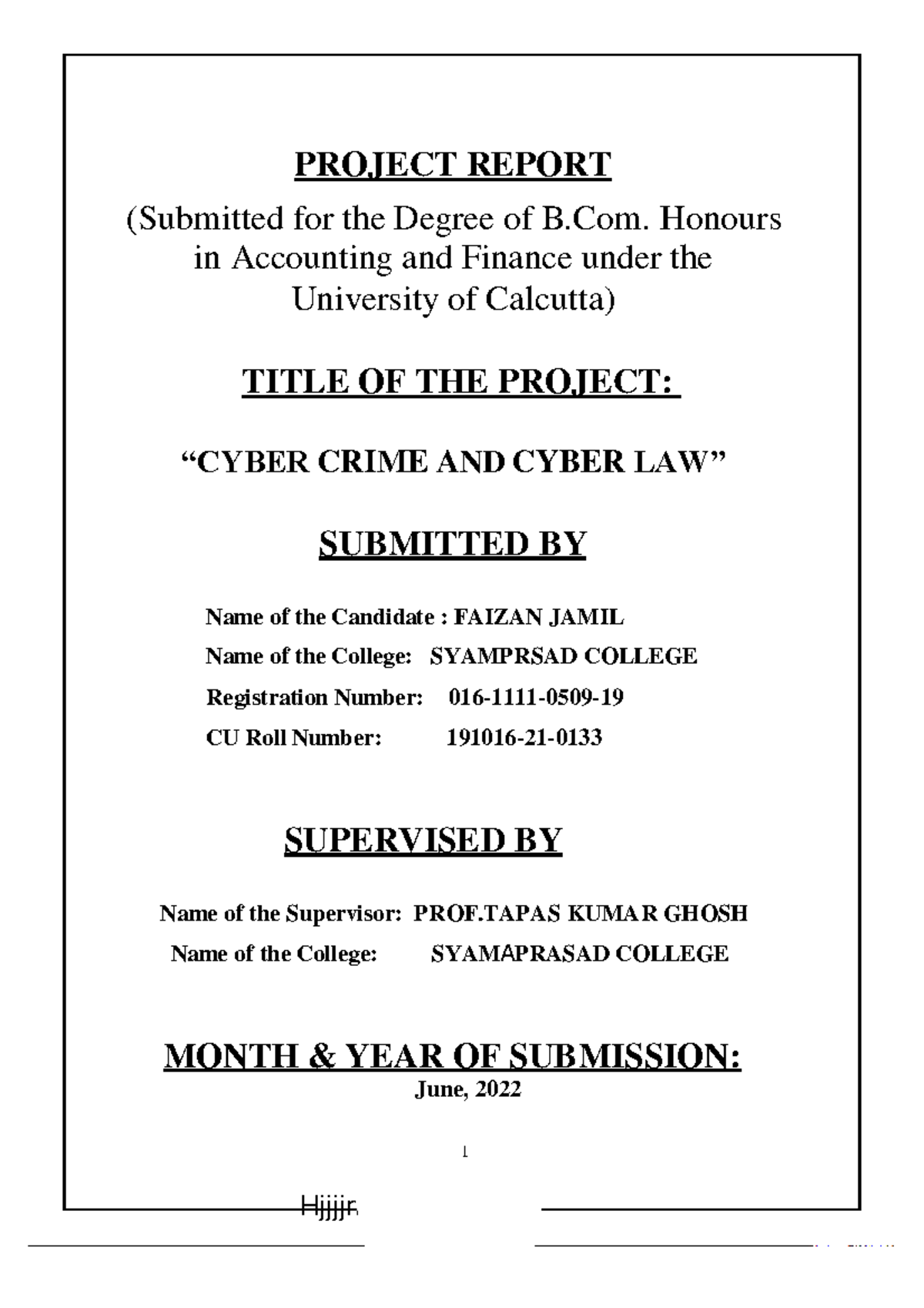 Cyber-crime-3 compress - 1 PROJECT REPORT (Submitted for the Degree of ...