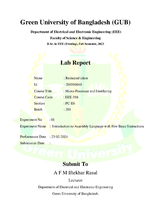 CSE 304 LABReport-2 - lab report - Green University of Bangladesh ...