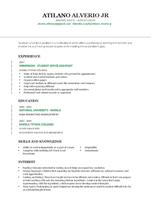 Alverio QUIZ 1 - asd - ALVERIO, ATILANO JR. S. MARP08- MM QUIZ# Is ...