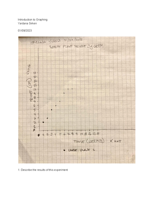 Introduction To Graphing - CHEM 401 - Introduction to Graphing Yardana Sirken 01/09/ Describe ...