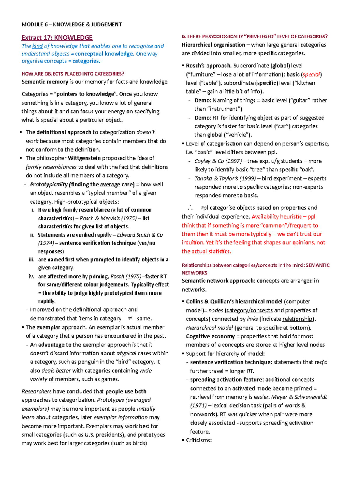 Notes Knowledge & Judgement - Extract 17: KNOWLEDGE The kind of ...