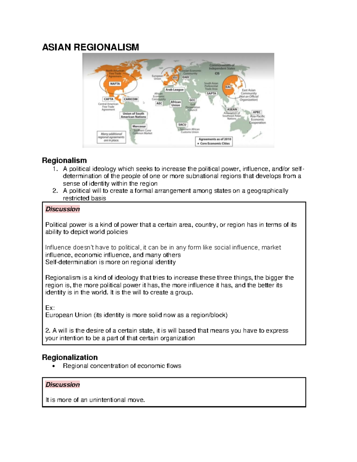 Tcw-finals - hii - ASIAN REGIONALISM Regionalism A political ideology ...
