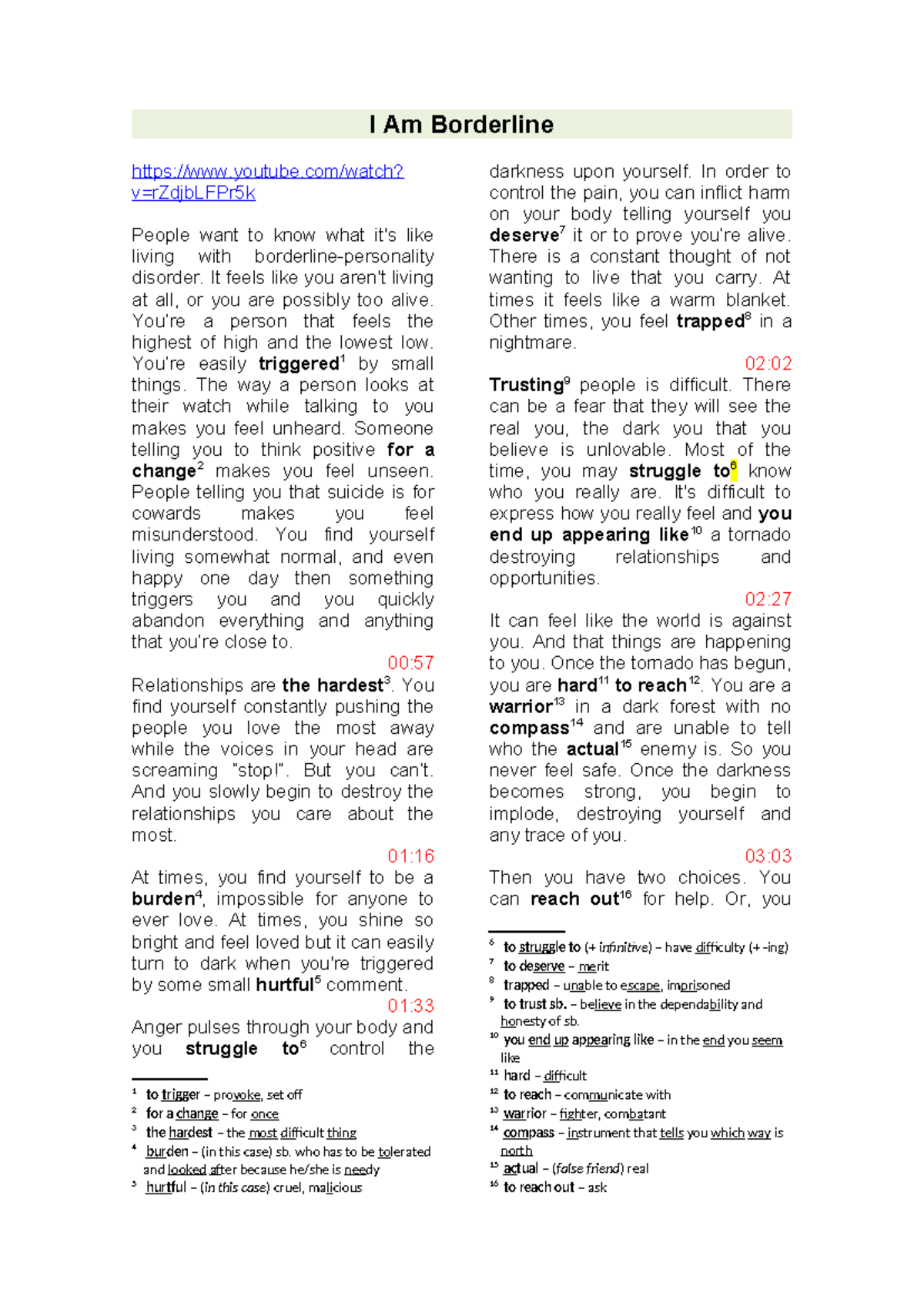 1.8b I Am Borderline (footnoted text) - I Am Borderline youtube/watch ...