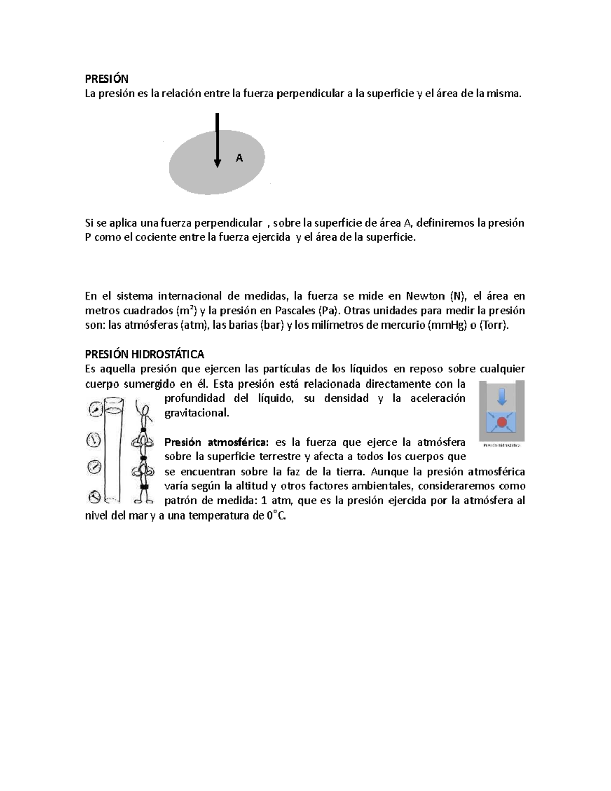 Maestría1234444_ - PRESIÓN La presión es la relación entre la fuerza ...