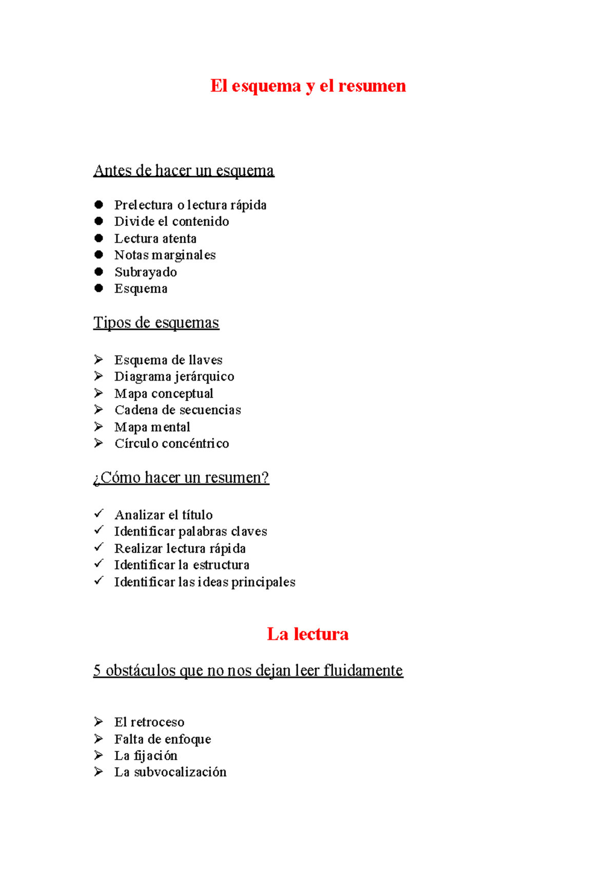 El esquema y el resumen - El esquema y el resumen Antes de hacer un ...