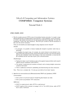 Lab3 process threads ans - School of Computing and Information Systems COMP30023: Computer ...