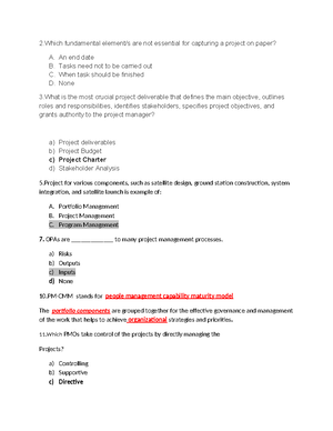 MCQs - Multiple Choice Questions for the subject of Project Management ...