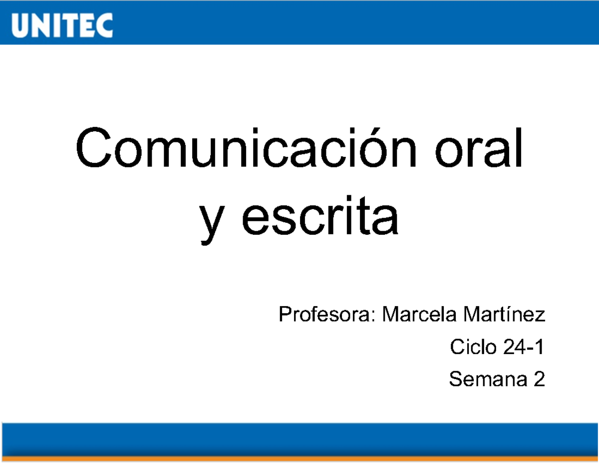 Material complementario semana 2 Profesora Marcela Martinez - Comunicación oral y escrita ...
