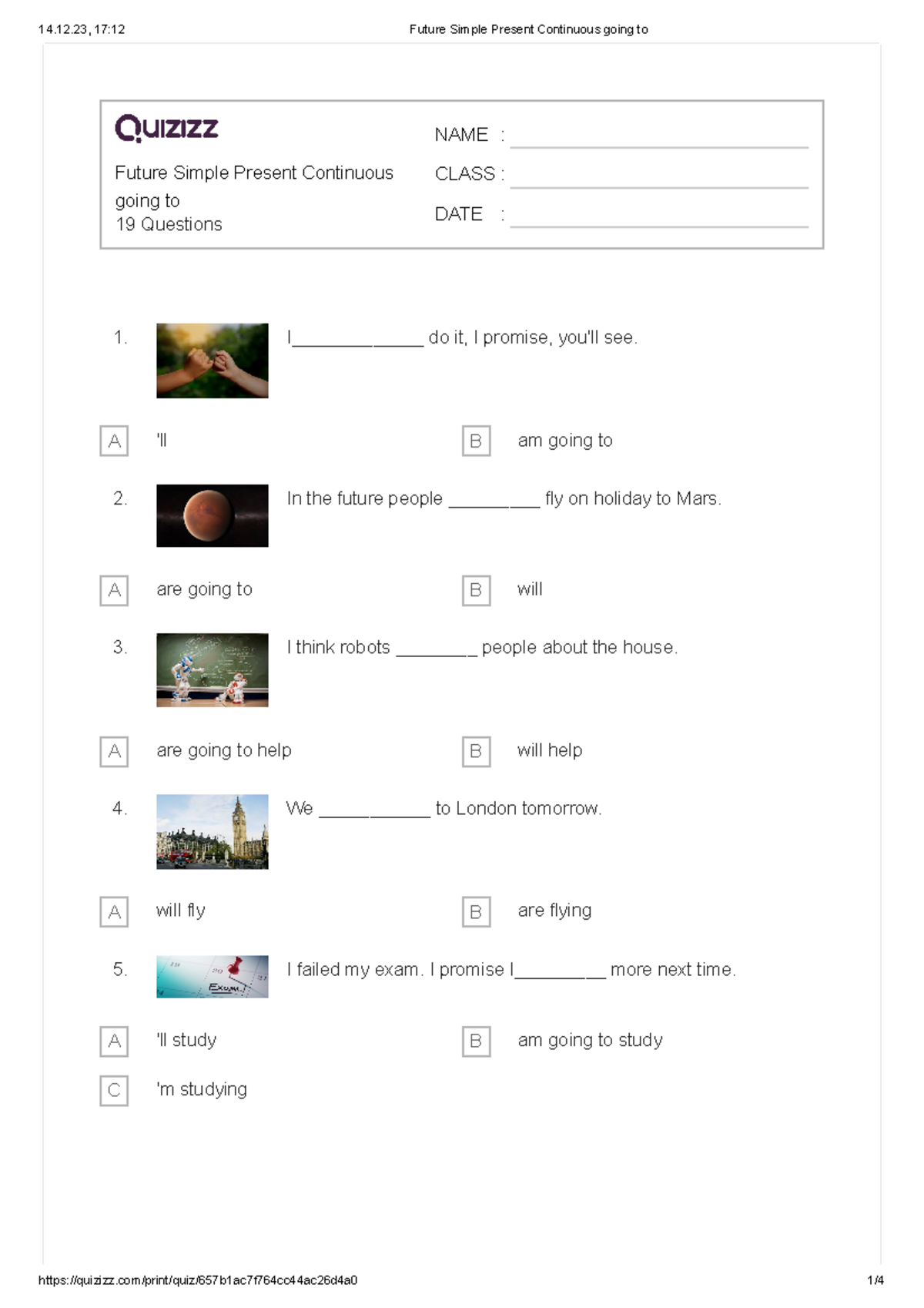 Future Simple Present Continuous going to - Future Simple Present ...