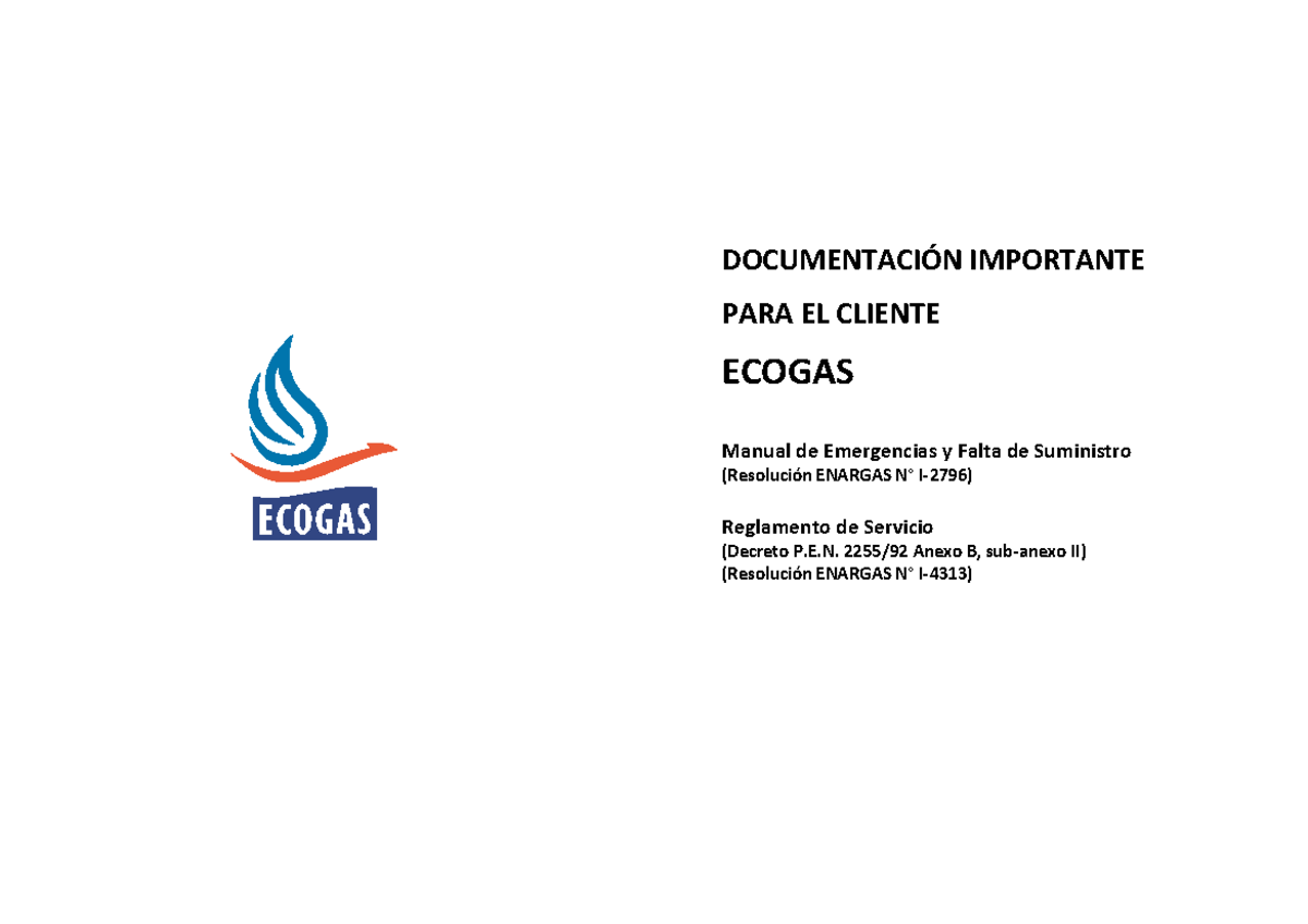 Terminos Condiciones - DOCUMENTACI”N IMPORTANTE PARA EL CLIENTE ECOGAS ...