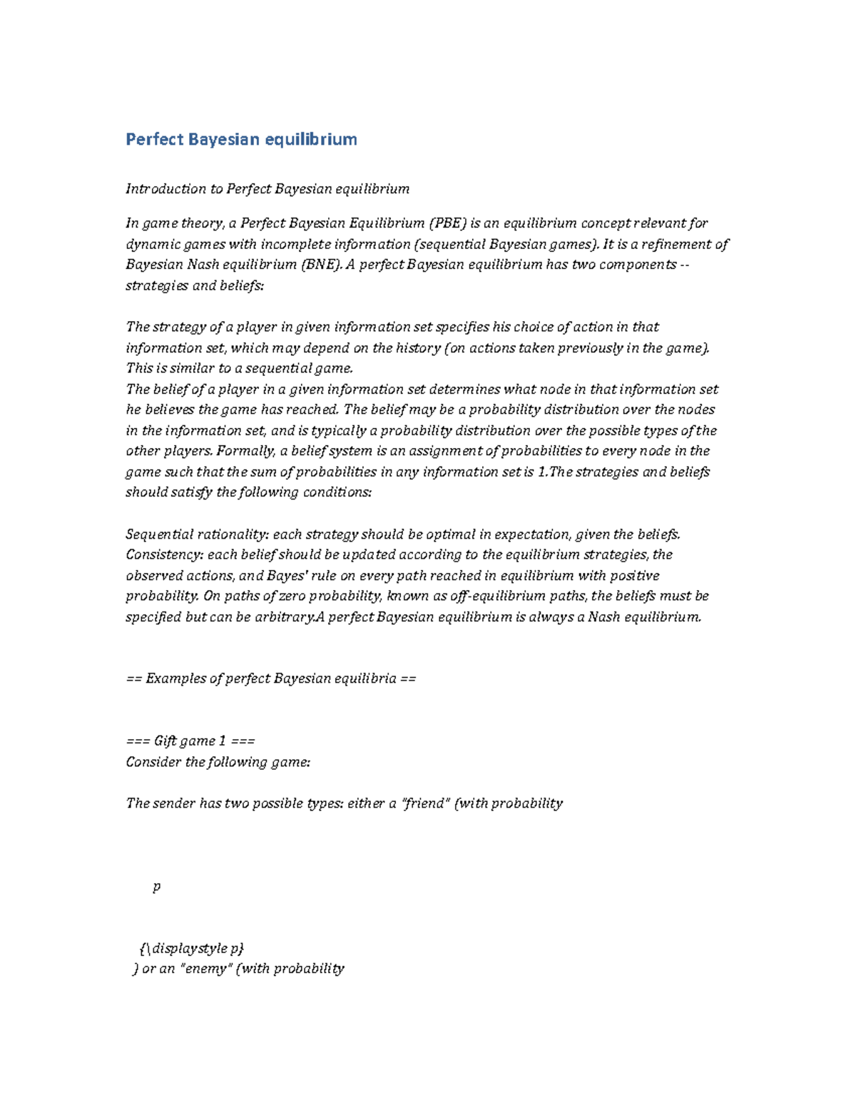 POLS157 Quiz Perfect Bayesian equilibriumlPOLS157 Quiz Perfect Bayesian ...