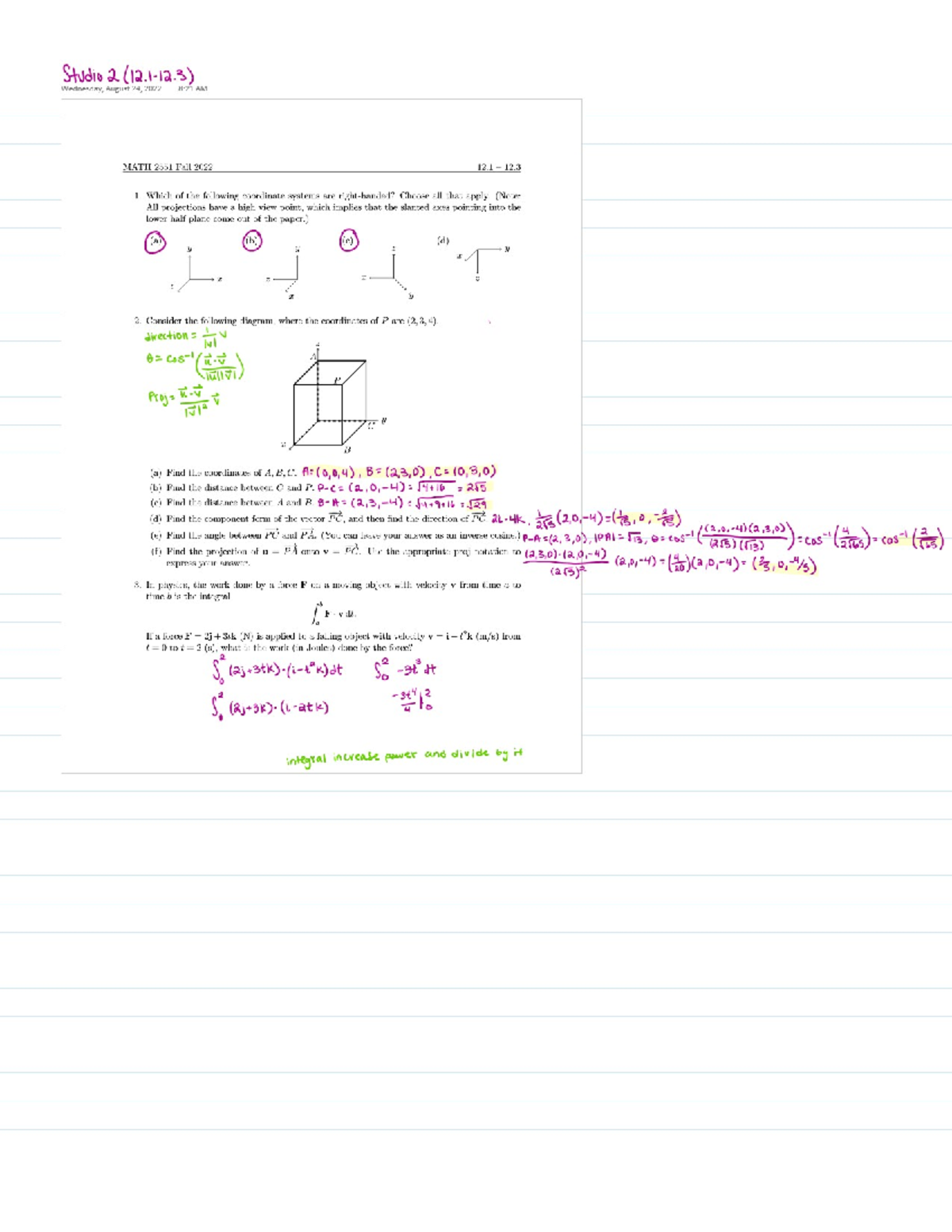 Math2551 Studio 2 Sections 12 1 12 3 Math 2551 Studocu