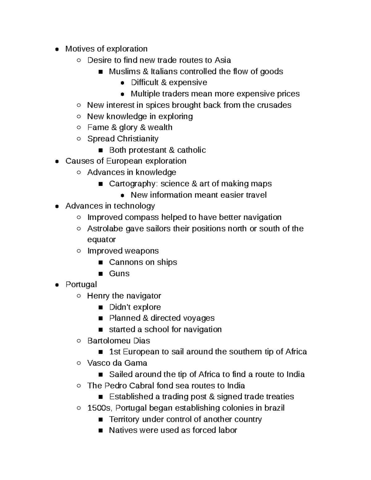 Exploration notes - Motives of exploration Desire to find new trade ...