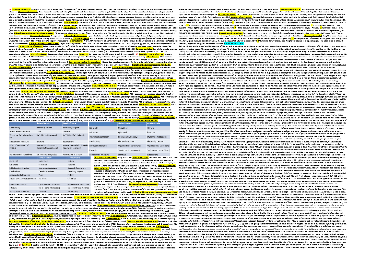 B Iosci 107 EXAM Cheat Sheet - L1: Structure of Skeletal: Attached to ...