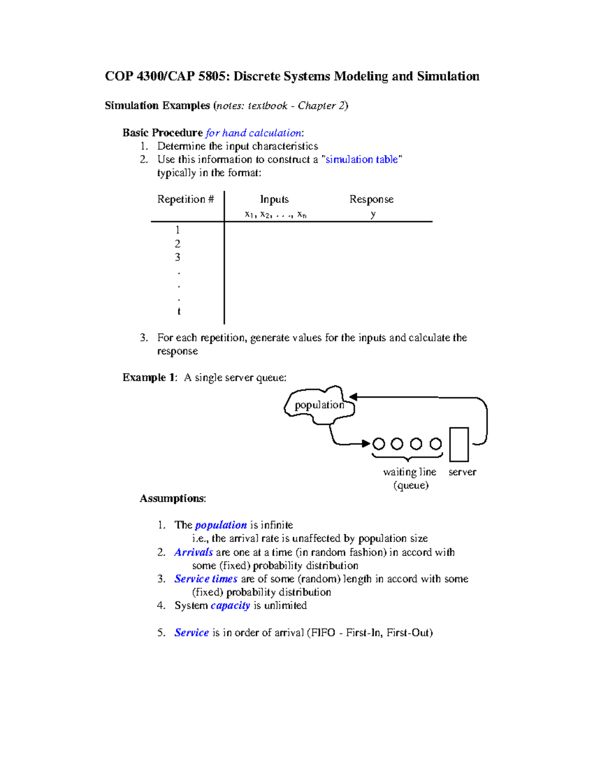Examples - Determine the input characteristics 2. Use this information ...