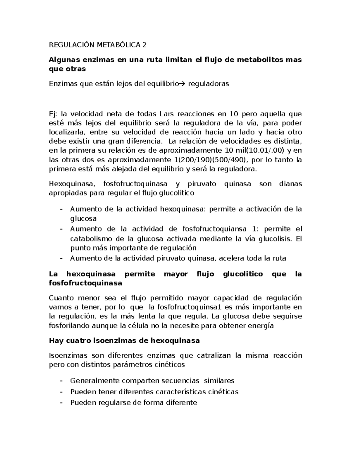 4 Regulación Metabólica 2 - REGULACIÓN METABÓLICA 2 Algunas enzimas en ...