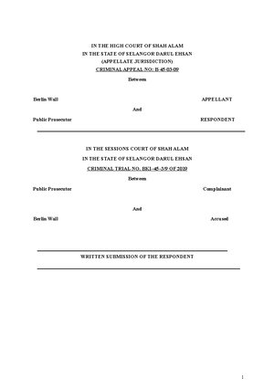 [ Respondent] Written Submission - Filed on Behalf of [Respondent ...