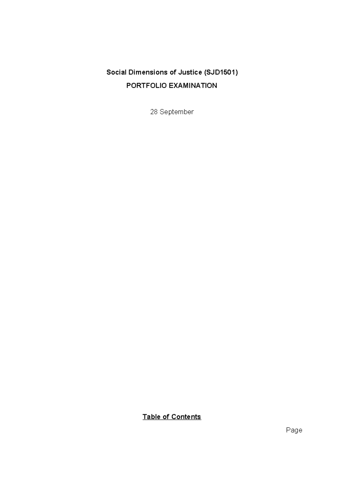 SJD portfolio - Copy - notes - Social Dimensions of Justice (SJD1501 ...