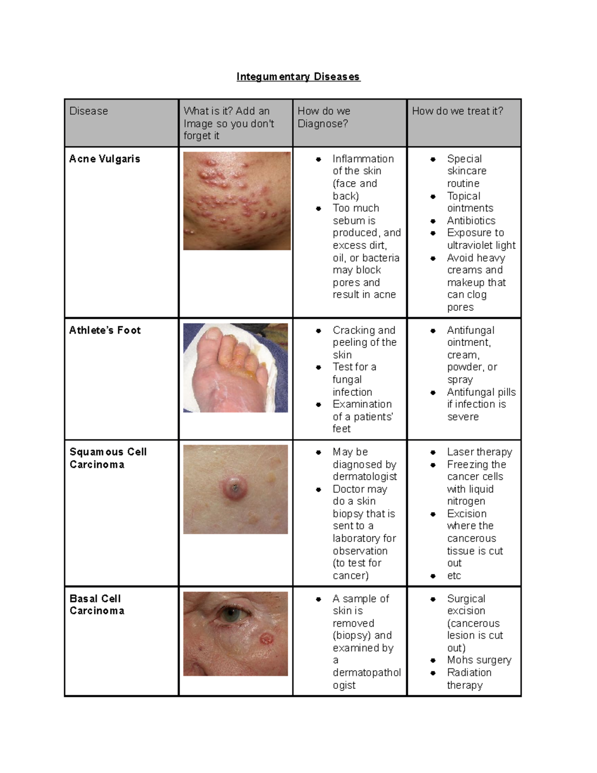Abby - Integumentary Diseases - Studocu