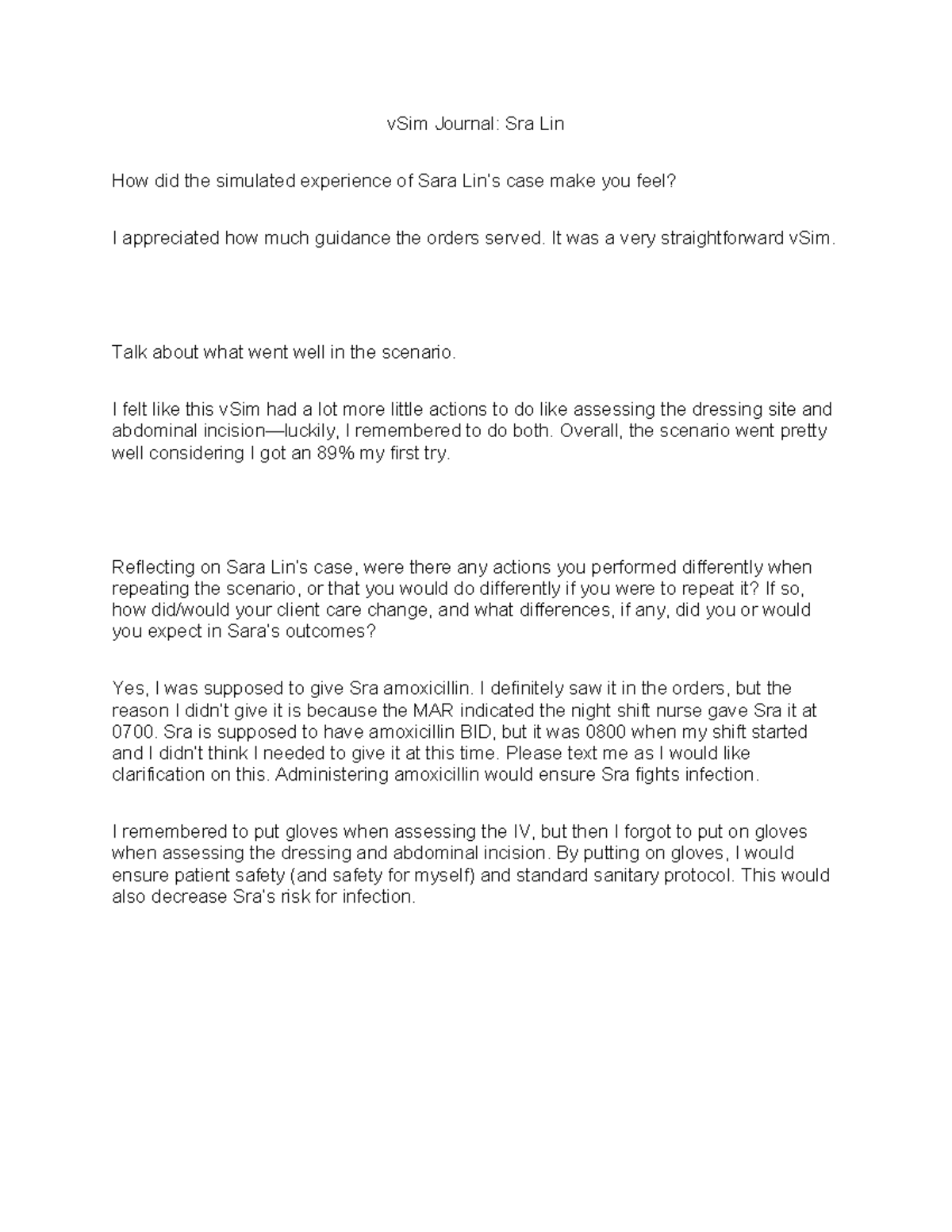 V Sim Journal Sra Lin - vSim Journal: Sra Lin How did the simulated ...