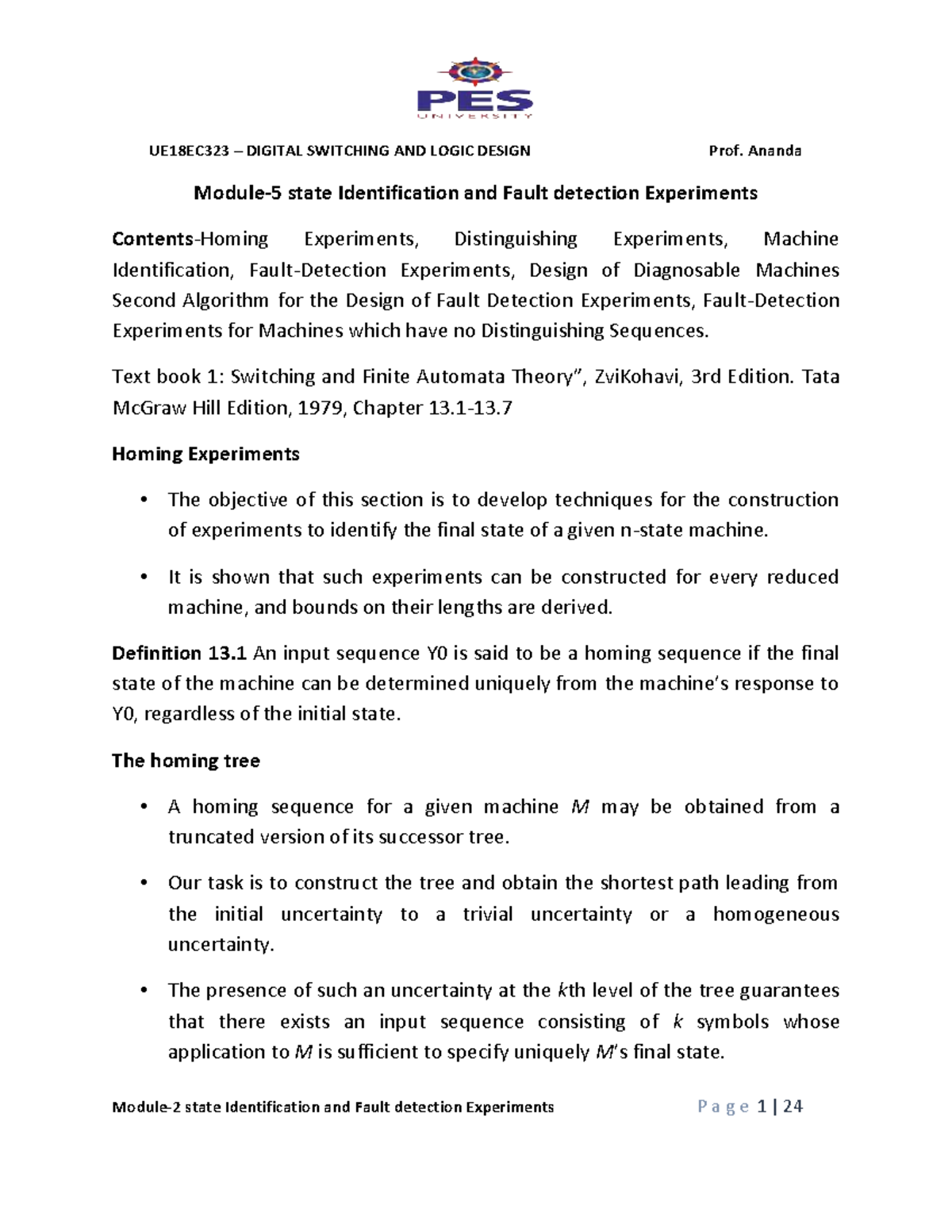 State Identification and Fault detection Experiments - Text book 1 ...