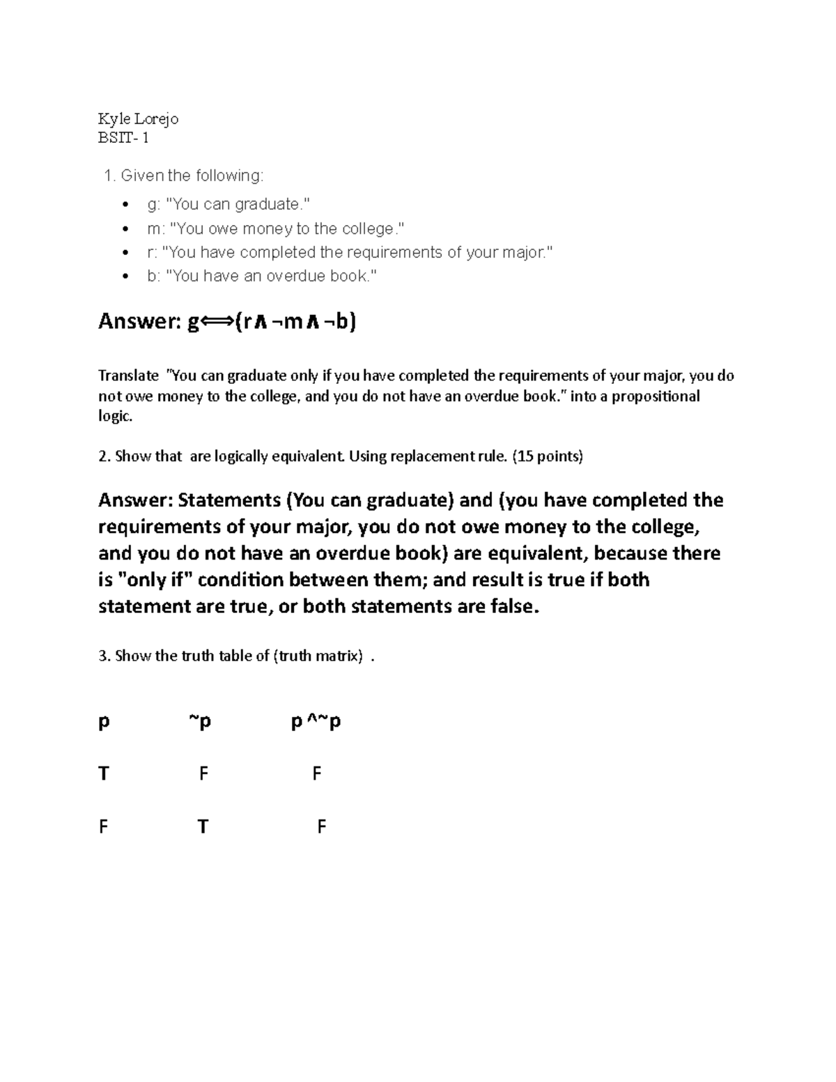Discrete Math Ptkyle Assignments Kyle Lorejo Bsit 1 1 Given The Following G You Can