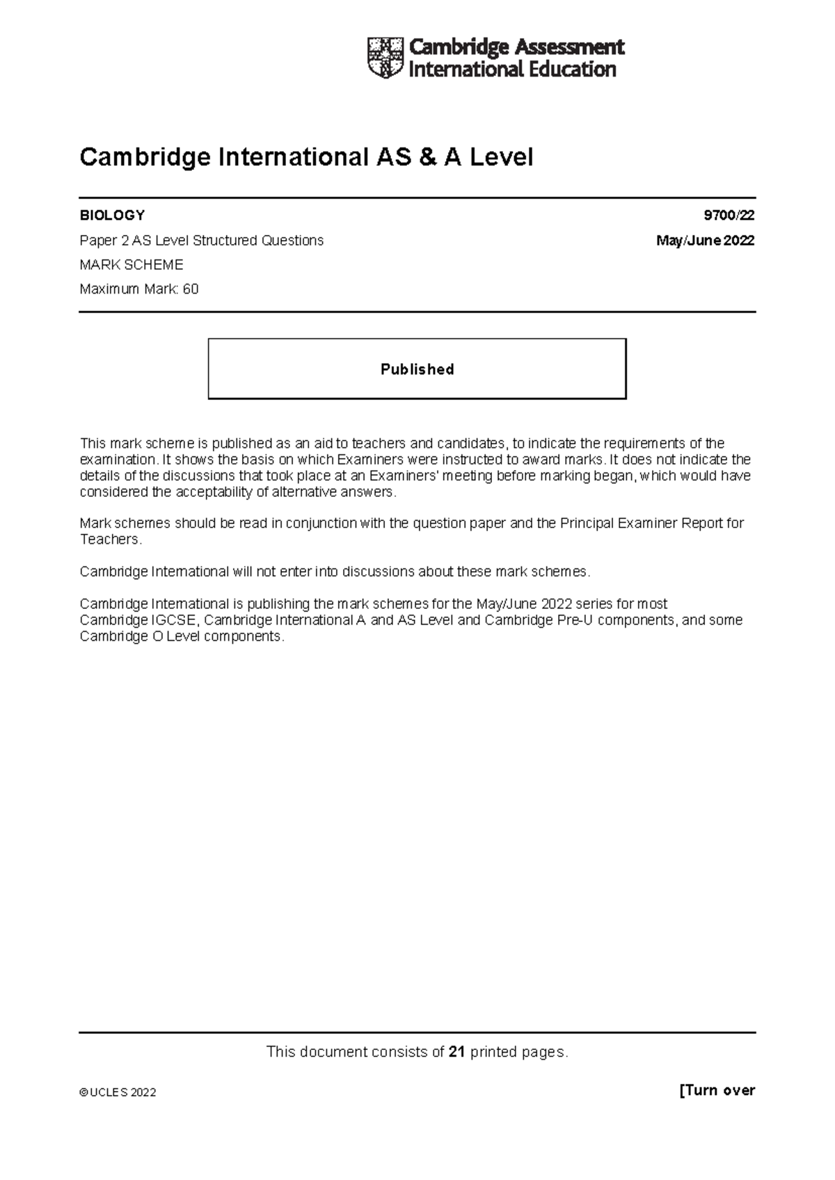 9700 s22 ms 22 - practice - © UCLES 2022 This document consists of 21 ...