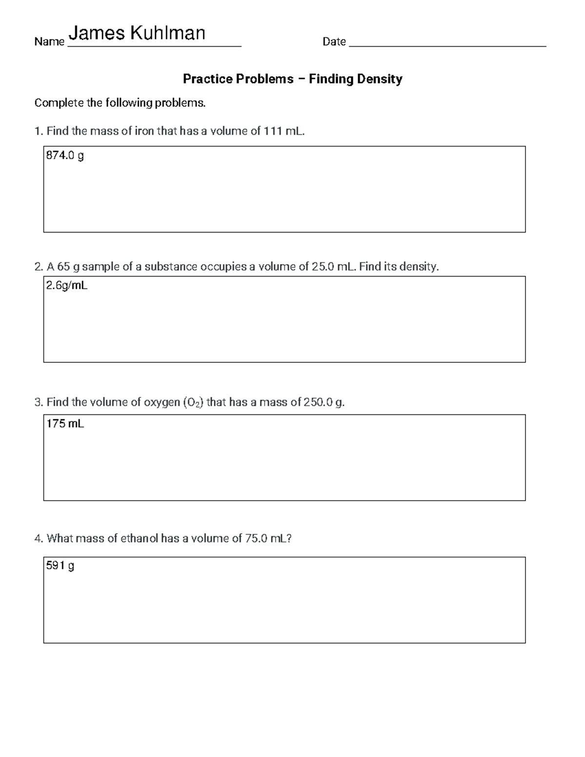Practice+Problems+-+Finding+Density+v2023 - Name Date Practice Problems ...