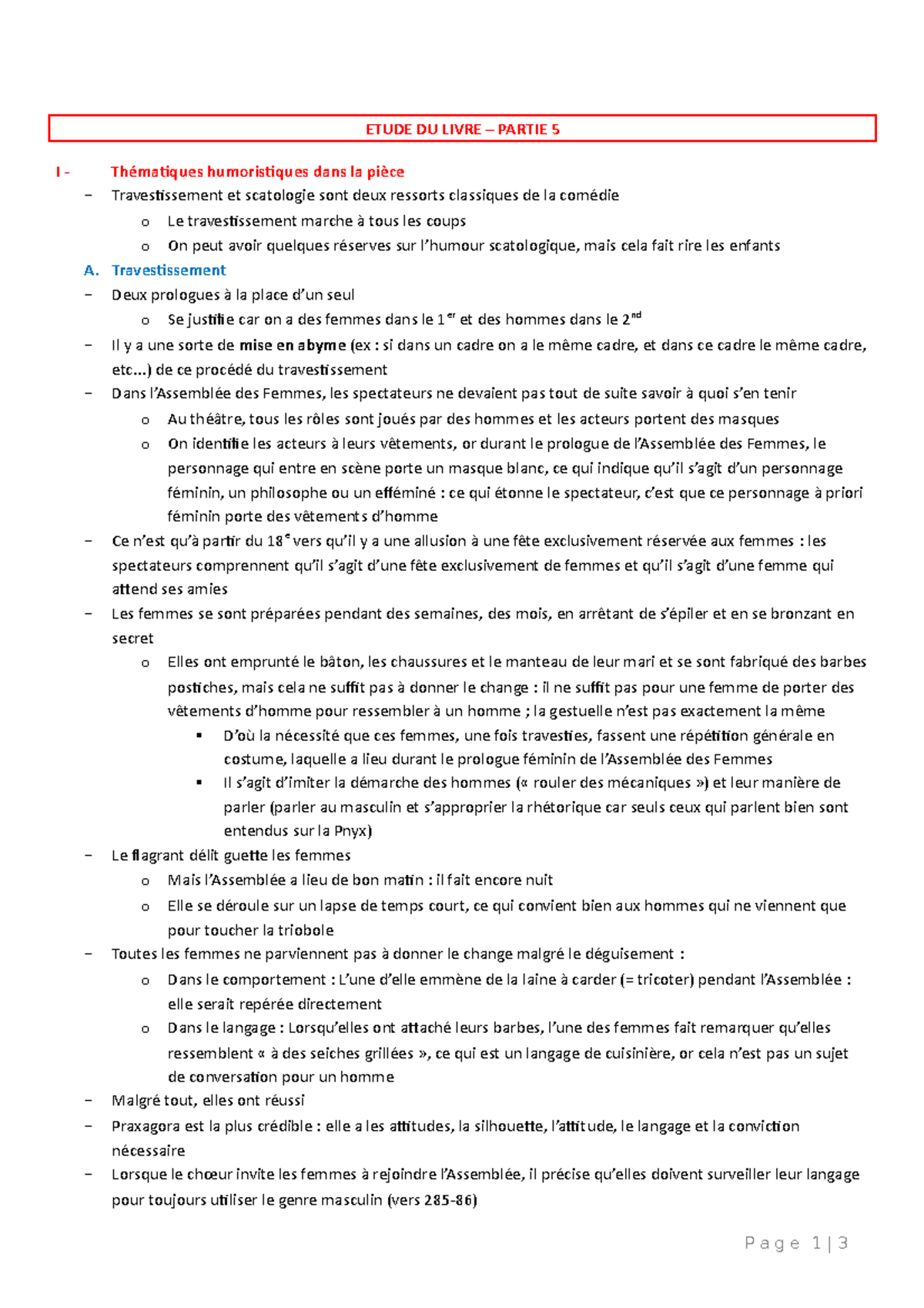Etude DU Livre 5 - ETUDE DU LIVRE – PARTIE 5 I - Thématiques ...