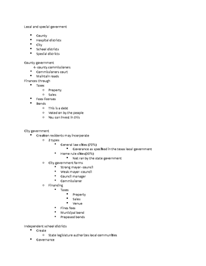 Texas Government Lecture Notes - Is The TX Government a Weak Political ...