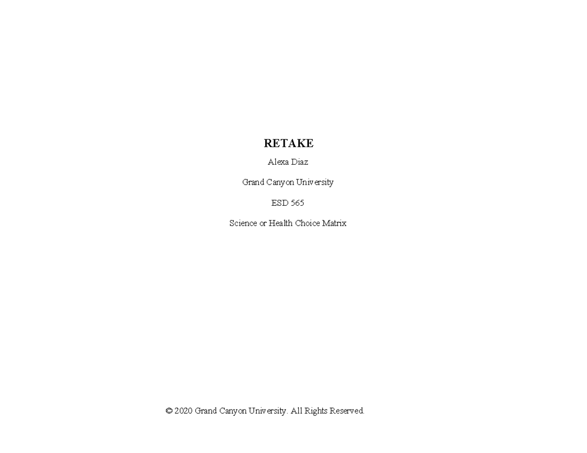 ESD-565-RS-T4-Science or Health Choice Matrix - RETAKE Alexa Diaz Grand ...