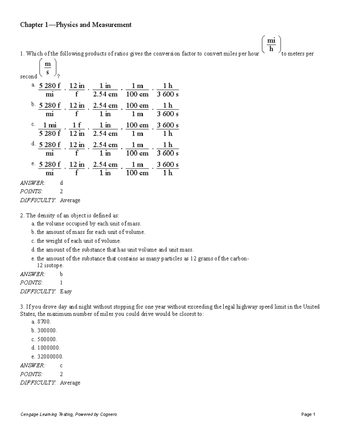 Chapter and Measurement Quiz - Studocu