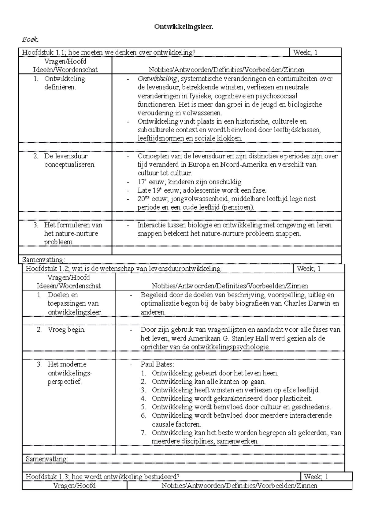 Ontwikkelingsleer - aantekeningen van het vak - Ontwikkelingsleer. Boek ...