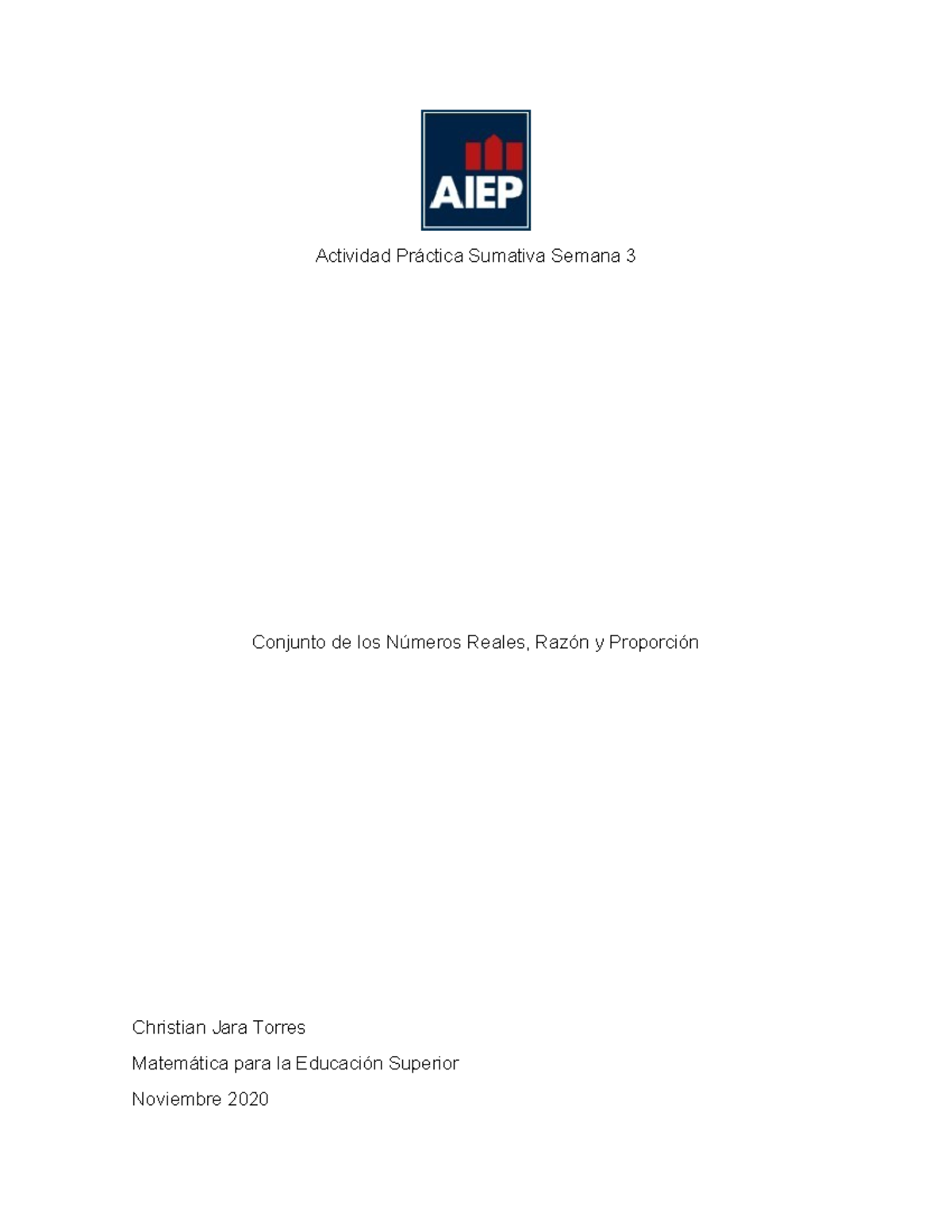 Trabajo matematica semana 3, sumativo - Actividad Práctica Sumativa Semana 3 Conjunto de los ...