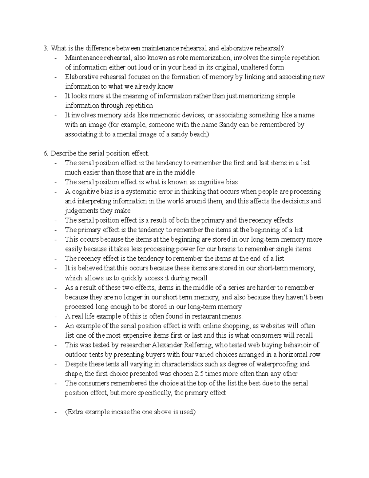 Psych week 10 - week 10 tutorial q's - What is the difference between ...